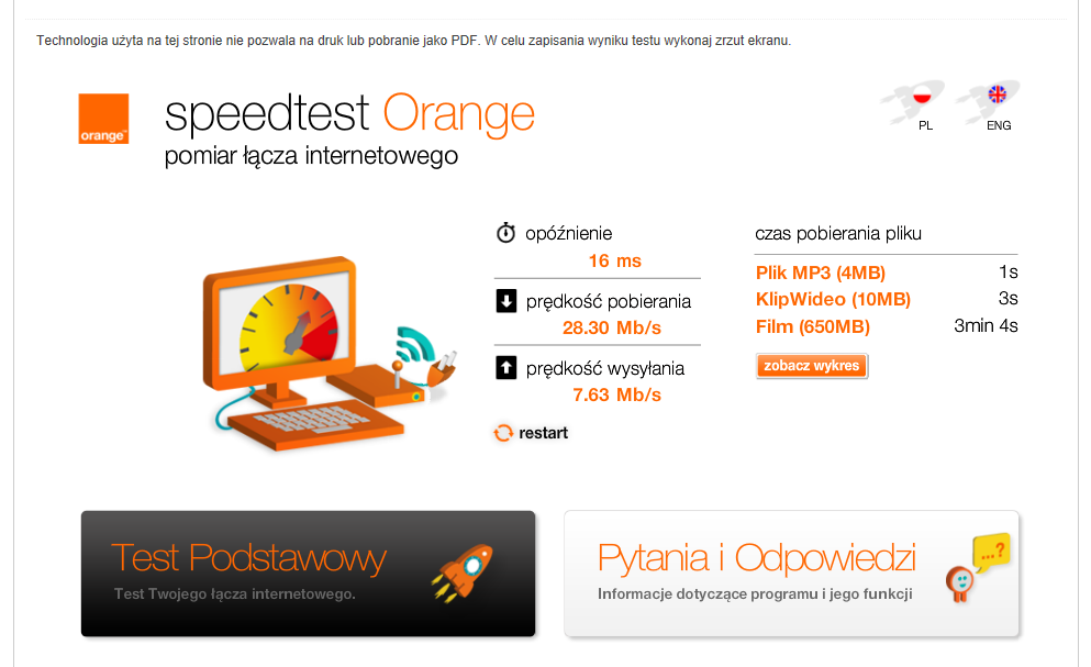 Rozwiązano: Nie działa speedtest Orange - Nasz Orange - 14043