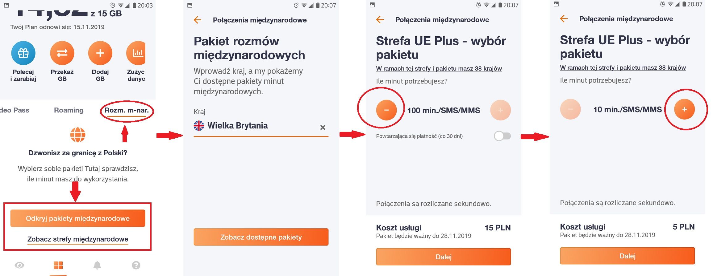 Połączenia międzynarodowe w Orange FLEX - Pakiety - Nasz Orange - 162004