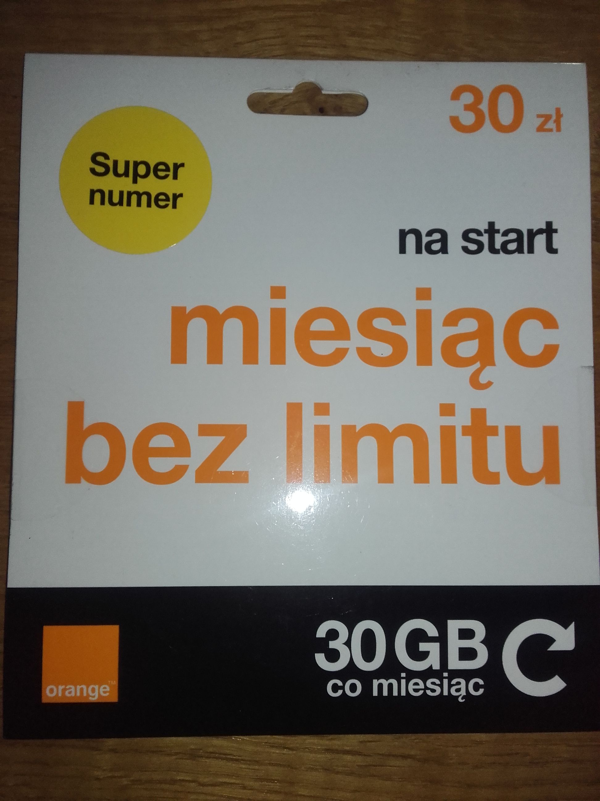 Starter 30zł Rozmowy i SMS-y bez limitu do wszystkich + 15 GB - Nasz Orange - 165373