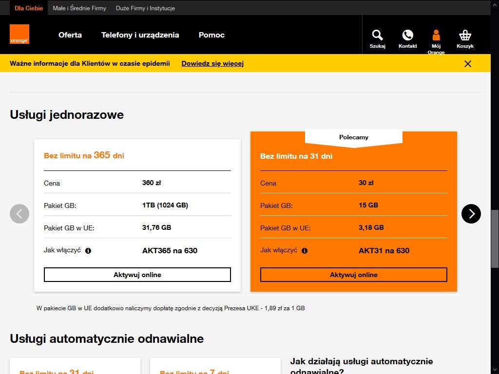 Rozwiązano: 365 dni na stacjonarne i komórkowe bez limitu - Nasz Orange - 205552