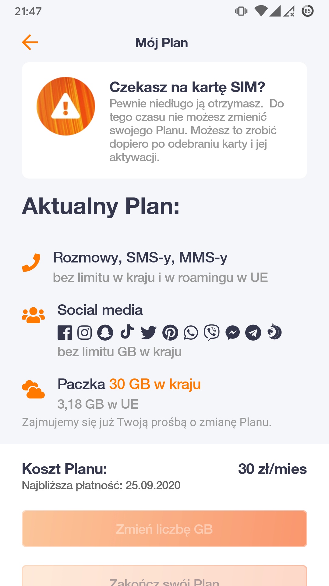 Brak możliwości wymiany karty głownej sim - Nasz Orange - 223663