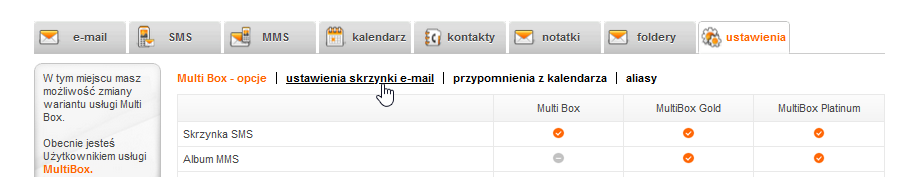 Powiadownienie SMS w Multibox o nowej poczcie - Nasz Orange - 224215