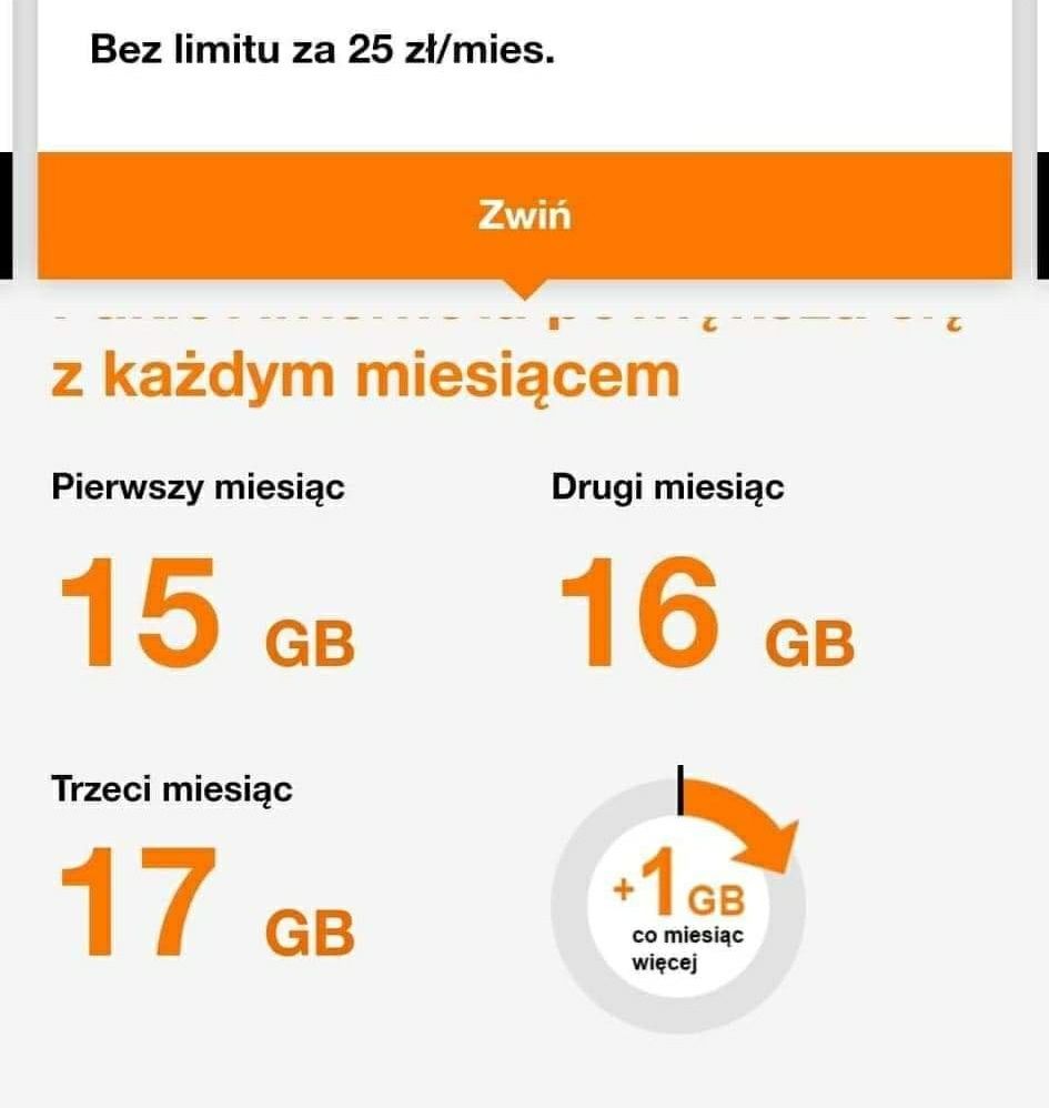 Rozwiązano: Bez limitu 25zl miesięcznie pytanie o internet - Nasz Orange - 235220