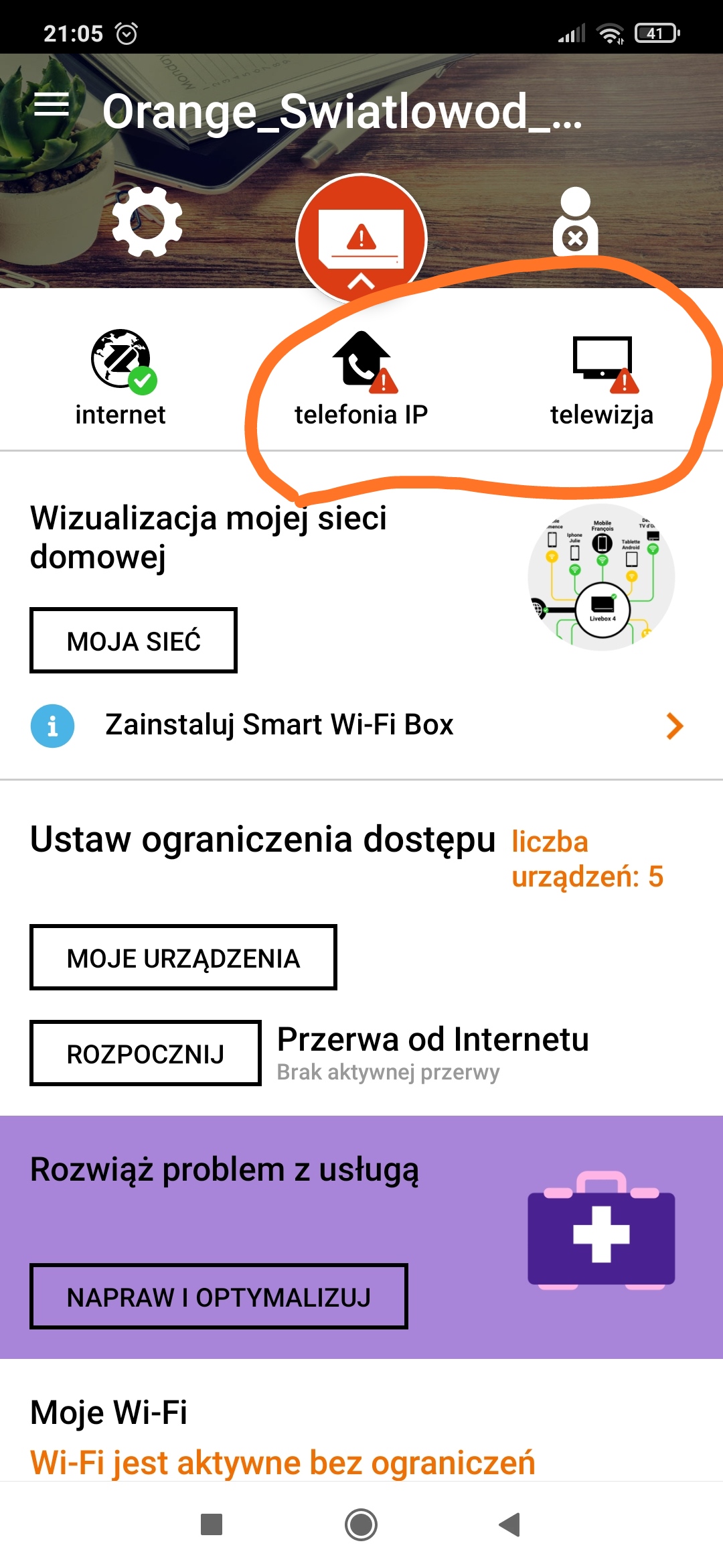 Rozwiązano: Aplikacja modemu mój funbox - co oznacza wykrzyknik? - Nasz ...