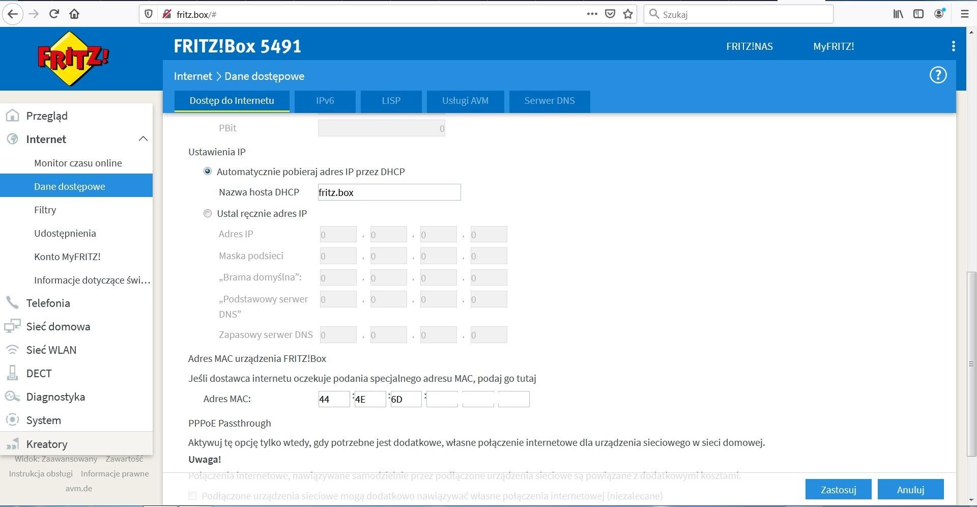 Rozwiązano: FRITZBox 5491 GPON - Nasz Orange - 255127
