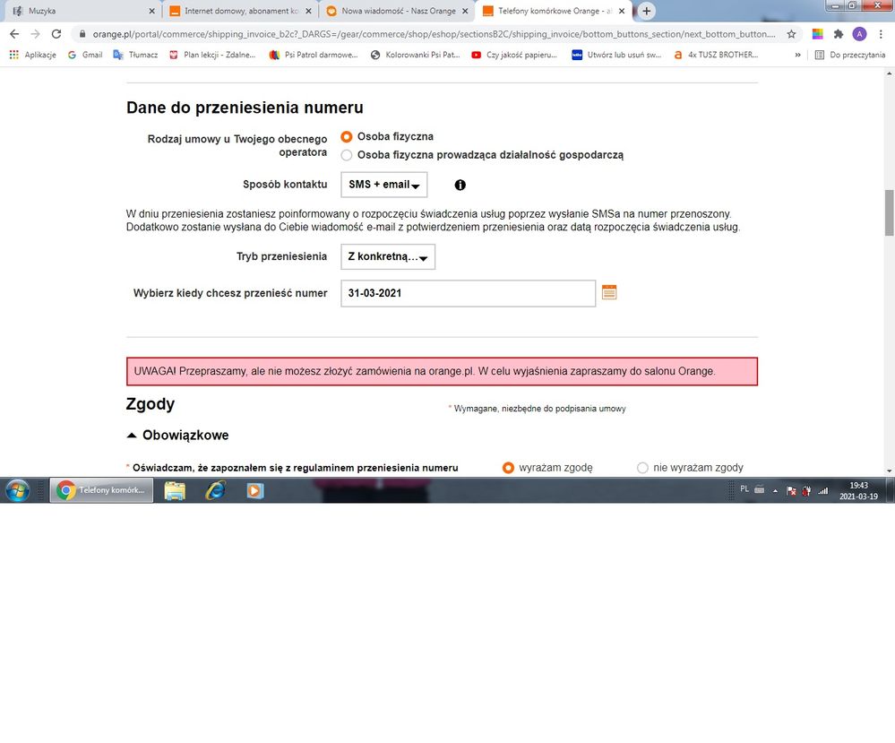 Rozwiązano: Dlaczego nie działa strona internetowa przeniesienie numeru do Orange na kartę ...