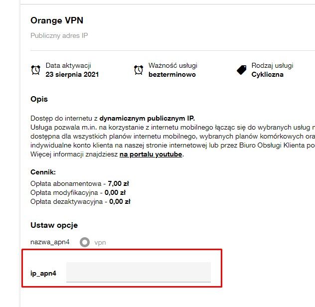 Publiczne IP w internecie mobilnym - Nasz Orange - 280244