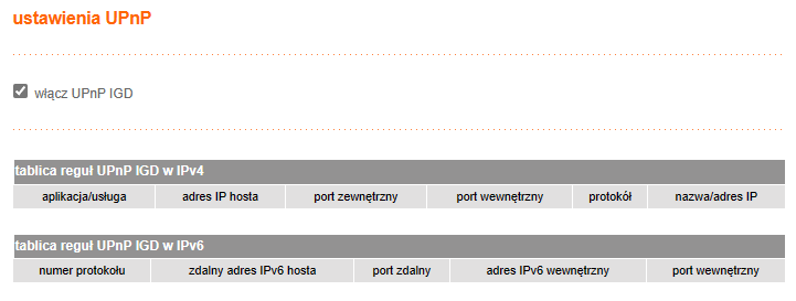 Pusta tabela uPnP – Strona 2 - Nasz Orange - 299775