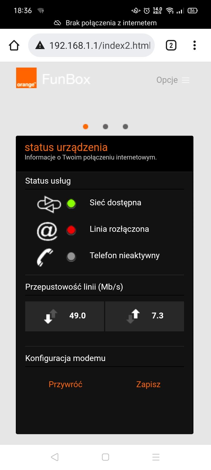 BŁĄD UWIERZYTELNIENIA NEOSTRADY FUNBOX 2.0 na Vdsl - Nasz Orange - 312422