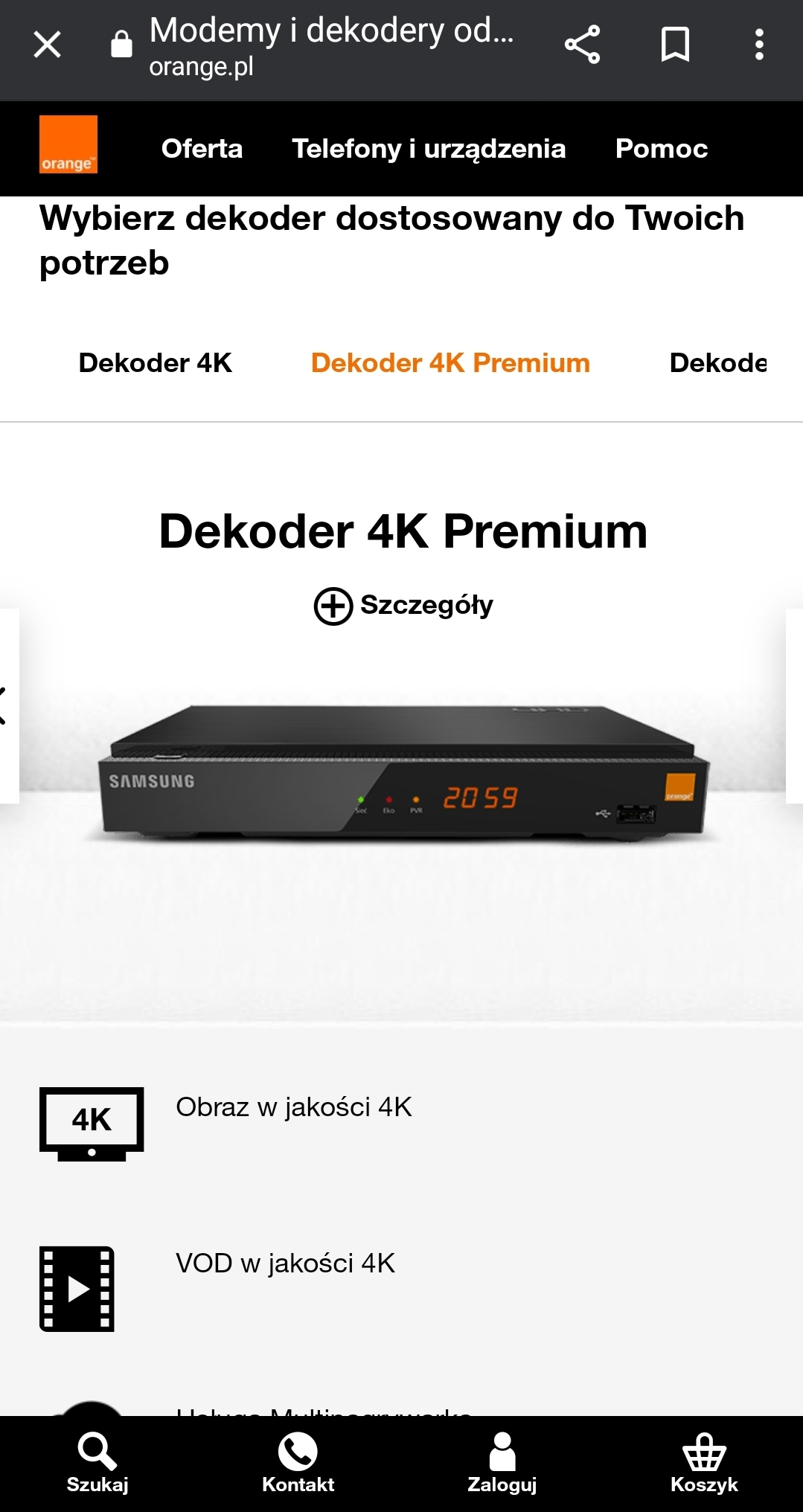 Dekoder iwu200 4k obraz fioletowy - Nasz Orange - 325844