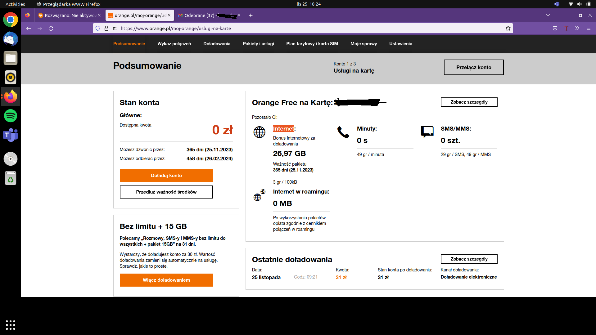 Rozwiązano: Nie aktywowało pakietu – Strona 3 - Nasz Orange - 336620