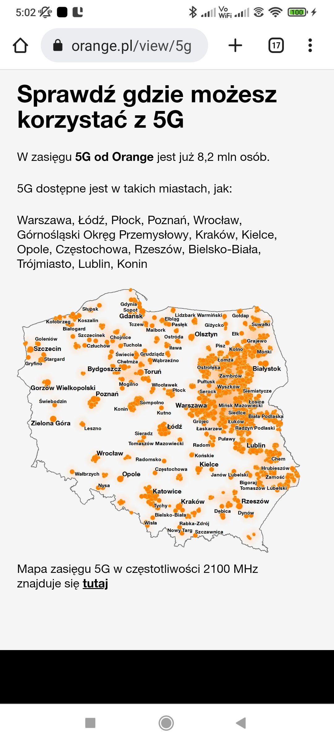 Mapa zasięgu 5G Orange – Strona 2 - Nasz Orange - 214000