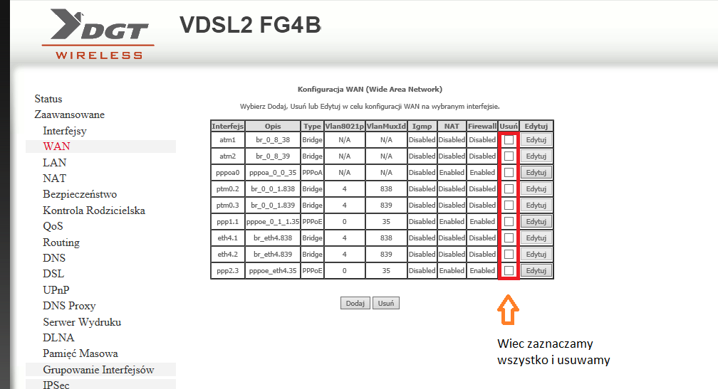 Rozwiązano: DGT VDSL2 FG4 JAKO BRIDGE PPPoE📢🆘 - Nasz Orange - 51159