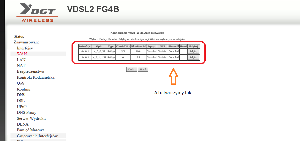 Rozwiązano: DGT VDSL2 FG4 JAKO BRIDGE PPPoE📢🆘 - Nasz Orange - 51159