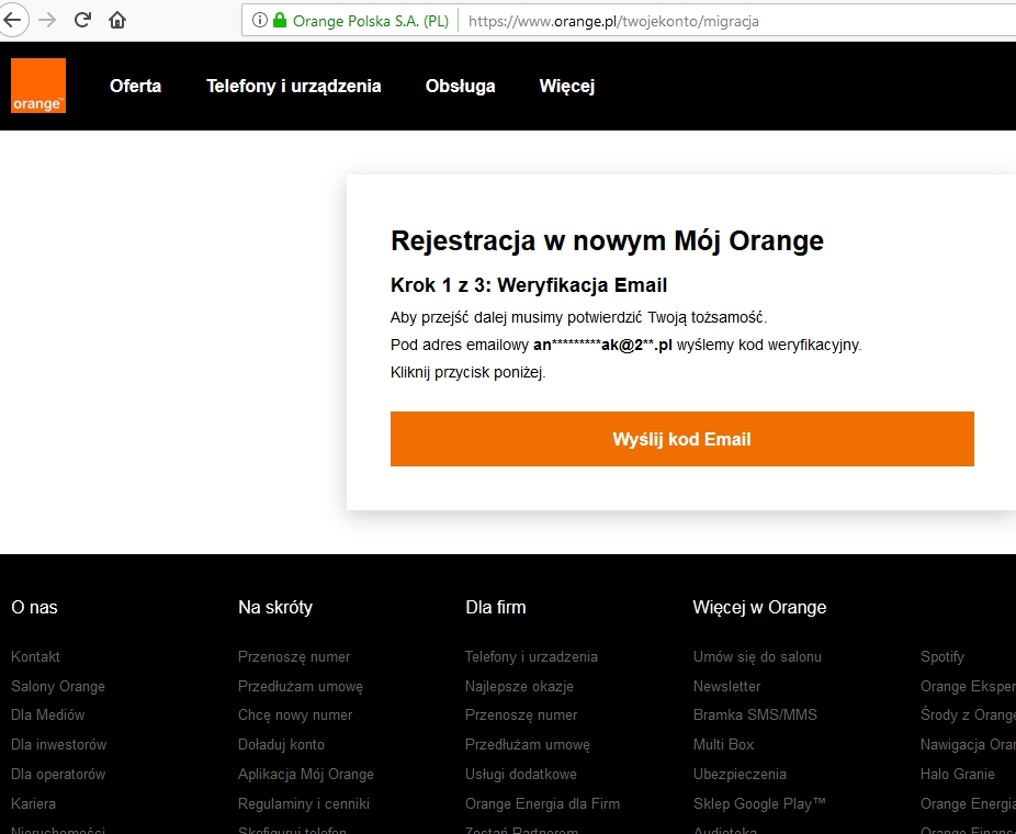 Rozwiązano: Kod email przy rejestracji do nowego mój orange - Nasz Orange - 57062