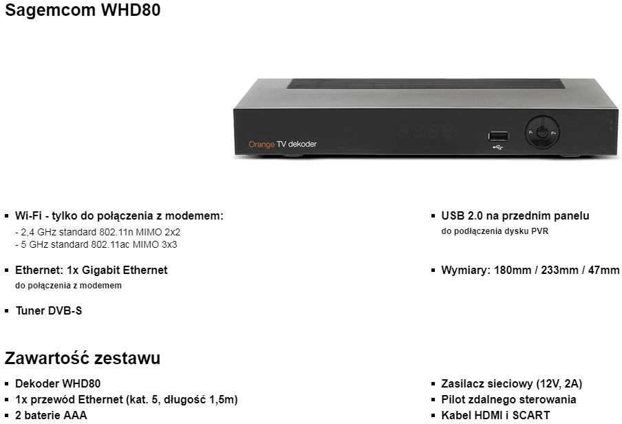 Sagem whd80 - Nasz Orange - 64384