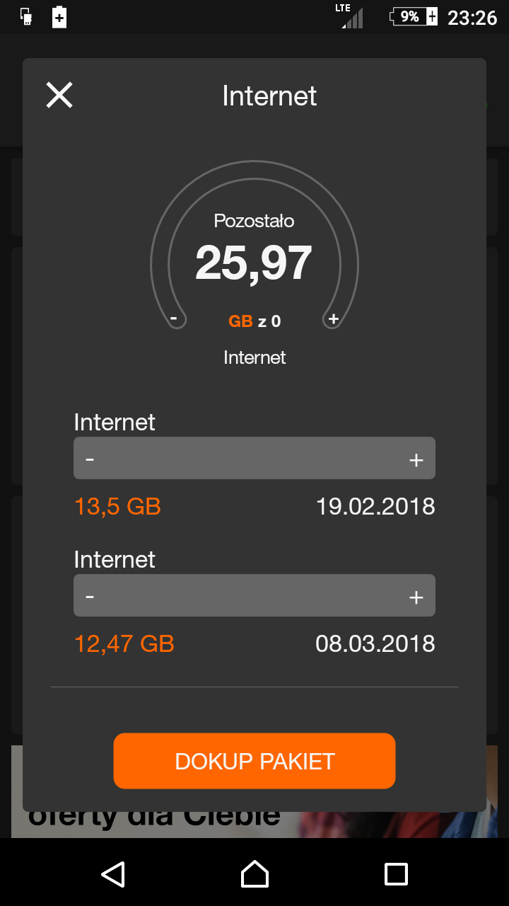 Usluga bez limitu + 15GB - Nasz Orange - 72587