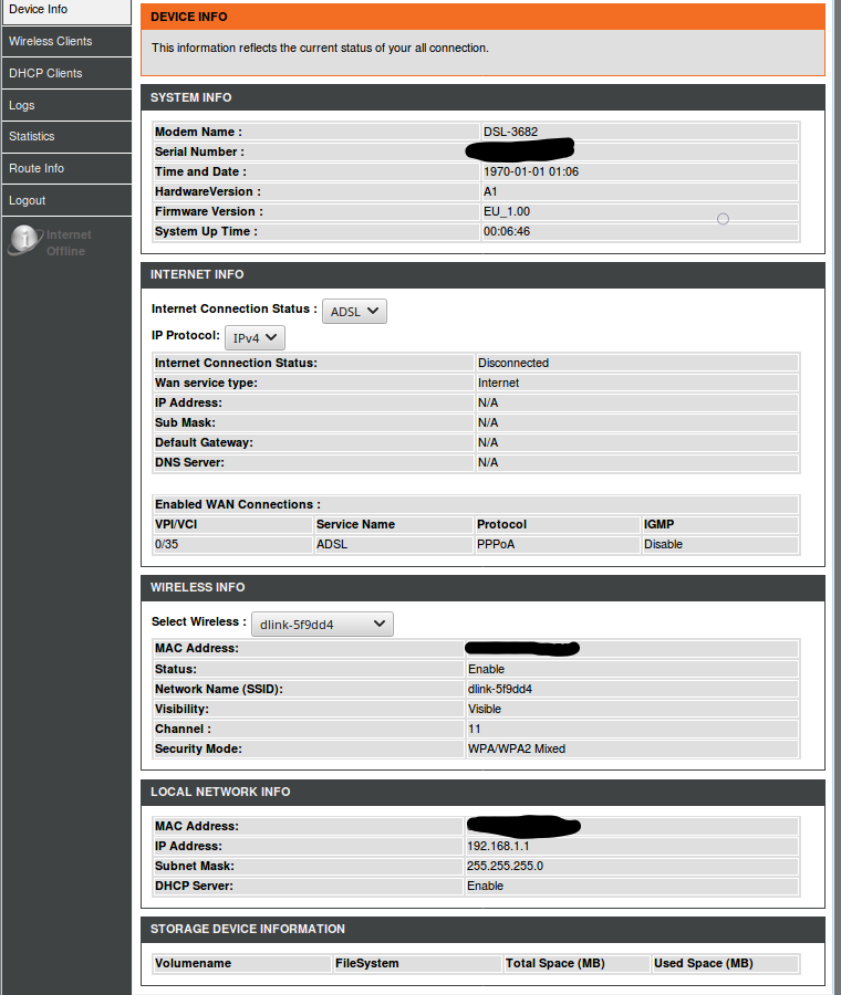 Rozwiązano: Brak połączenia z internetem (obecna synchronizacja DSL) - Dlink dsl-3682 - Nasz ...